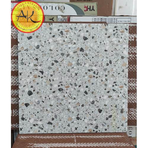 Jual Keramik Lantai Kasar Teras Garasi Motif Terrazo 50x50 Celine Grey ...
