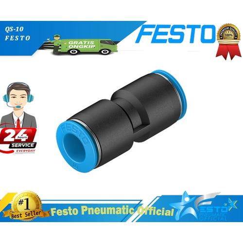 Jual FESTO PartNo: 153034 QS-10 Push-in connector - Kota Tangerang - FESTO Pneumatic | Tokopedia