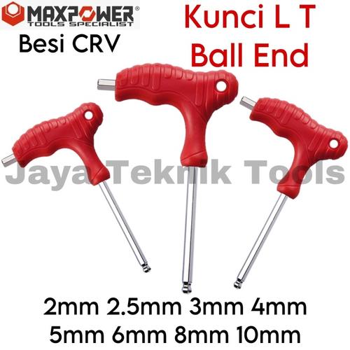 Jual Kunci L Gagang T Ballpoint Ball End Maxpower Besi Hex Key Allen ...