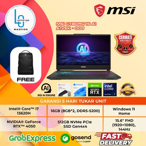 Jual MSI CYBORG 15 AI ULTRA 7 155H RTX4050 6GB/ 16GB 512GB W11+OHS 15 ...