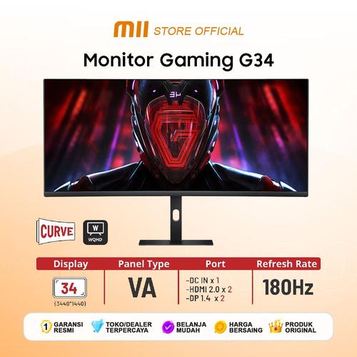 Promo Xiaomi Curved Gaming Monitor G34WQI Cicil 0% 3x - Jakarta Pusat ...