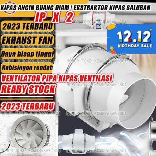 Jual 4 inch inline duct fan booster exhaust blower air cooling vent ...