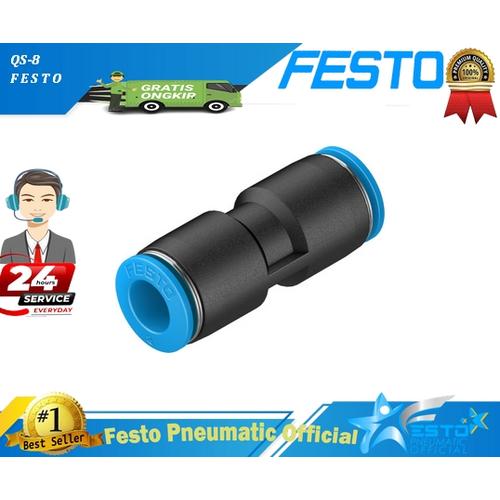 Jual FESTO PartNo: 153033 QS-8 Push-in connector - Kota Tangerang - FESTO Pneumatic | Tokopedia