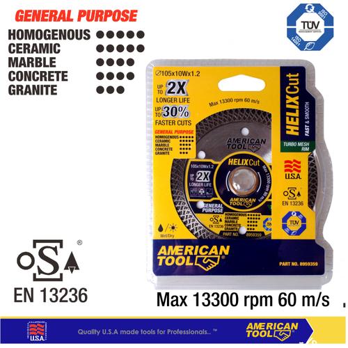 Promo Diamond Wheel American Tool 4" (105 x 1.2mm) HelixCut Mata Pisau ...