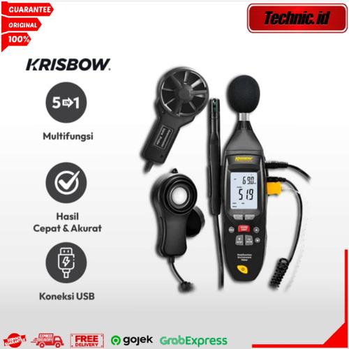 Jual Krisbow Alat Ukur Environment Meter 5 In 1 Pro Mengukur Kelembapan ...