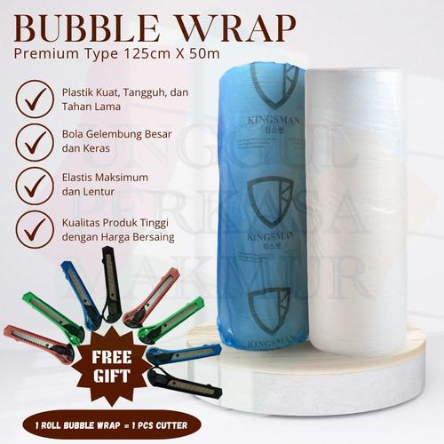 Jual Bubble Wrap Premium Roll Besar Clear Putih Bening 125CM X 50M ...