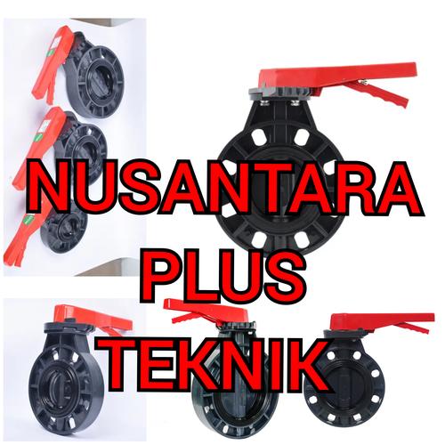 Jual Butterfly valve PVC 2",3",4",6" inch DN50,DN80,DN100,DN150 flange ...