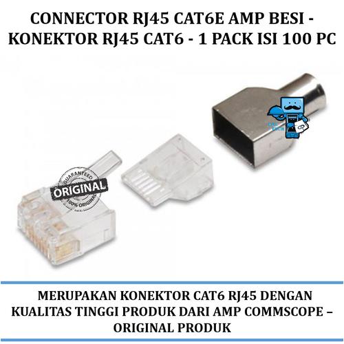 Jual Connector RJ45 CAT6e AMP Besi - Konektor RJ45 Cat6 - 1 pack isi ...