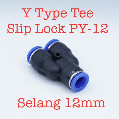 Jual PY-12 PY12 Konektor Fitting Y Type Tee Pneumatic Slip Lock Selang ...