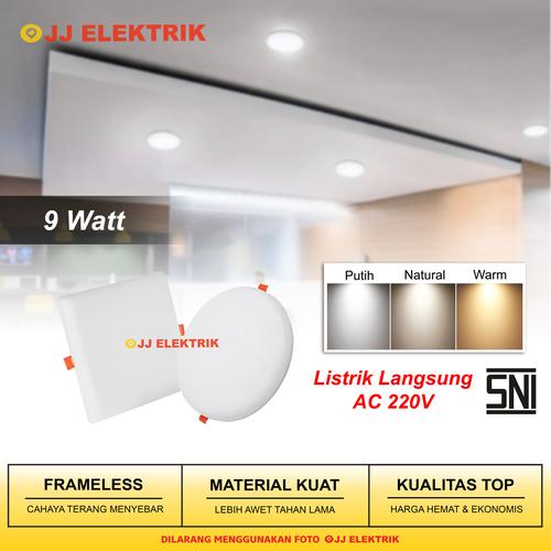 Jual Lampu Downlight LED Plafon 9 Watt Frameless Panel 9W - Putih ...