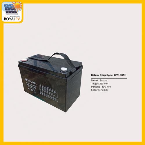 Jual Baterai solana 12v 100ah battery solar panel surya ups vrla deep ...