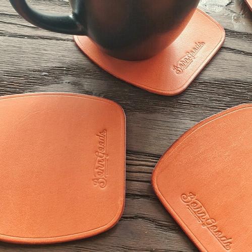 Jual (BORNGOODS) LEATHER COFFEE COASTER / TATAKAN KULIT MINUMAN KOPI ...