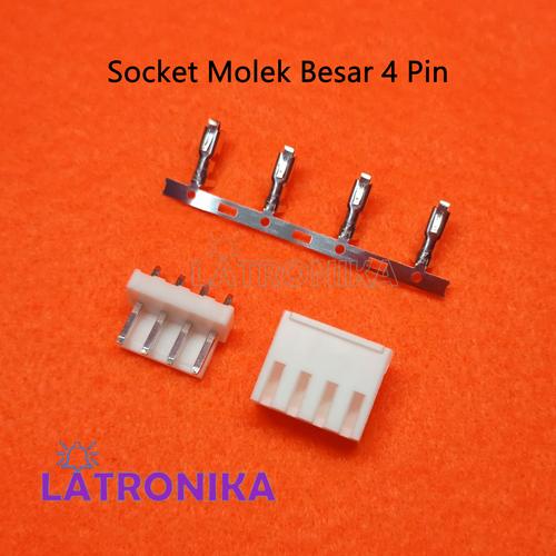 Jual Soket Molek 4 Pin Besar Socket Molex 4Pin Terminal 4P Konektor 3 ...