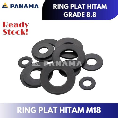Jual Ring Plat Hitam M18 Washer Plate M18 Flat Washer M18 Baja Grade 8. ...