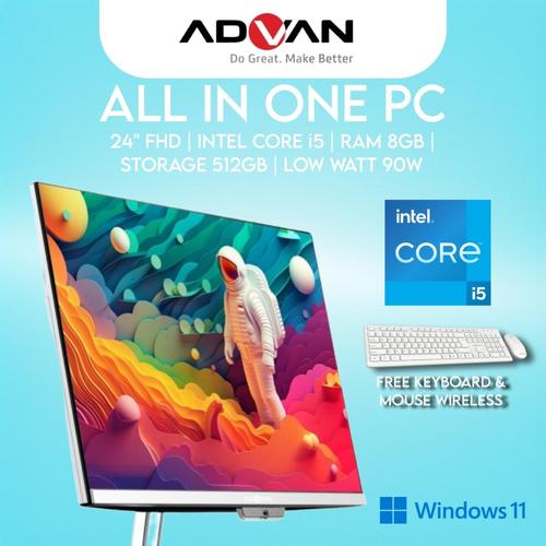 Jual ALL IN ONE PC ADVAN INTEL CORE I5 GEN 11 24 INCH FHD WIN 11 - RAM ...