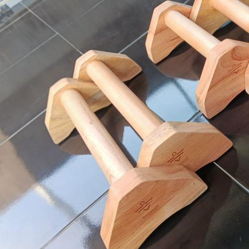 Jual Wooden Parallettes Felon2 Low Parallette Bar Handstand Push Up Bar ...