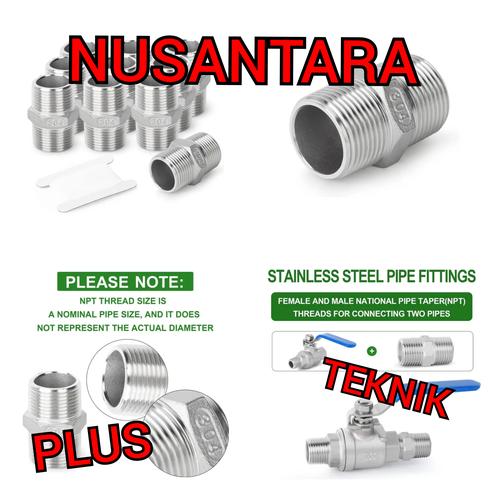 Jual Double nepple Drat Stainless ss 316 1/2",1",2",3" inch Class 150 ...