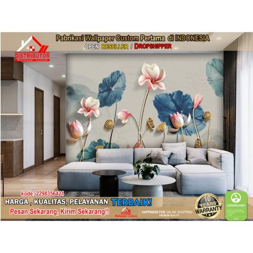 Jual Wallpaper Custom 3D Dimensi Premium Tema Flowers | Bunga ...