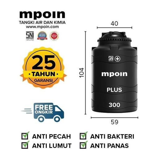 Jual Tangki Air MPOIN W300 250L WAVE Water Tank Toren Tandon Hitam 250 ...
