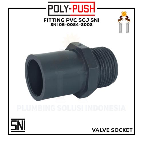 Jual Polypush Sok Drat Luar Valve Socket Fitting Pipa PCV SNI 4 Inch ...