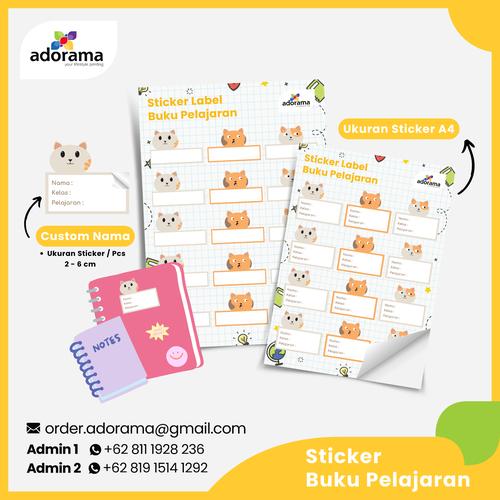 Jual Cetak Sticker Label Nama Matapelajaran (Mapel) - Motif 10 , Viny ...