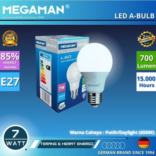 Jual MEGAMAN Lampu LED MEGAMAN 7 Watt Fitting e27 YTA60Z4 Warna Putih ...