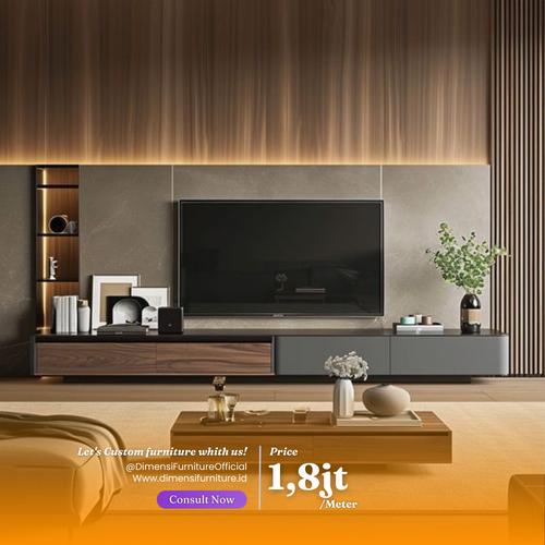 Jual FREE DESAIN backdrop tv custom finishing HPL - Jakarta Timur ...