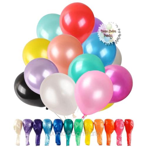 Promo Balon Latex Metalik / Balon Karet Polos Perpack 12 Inc ( isi 100 ...