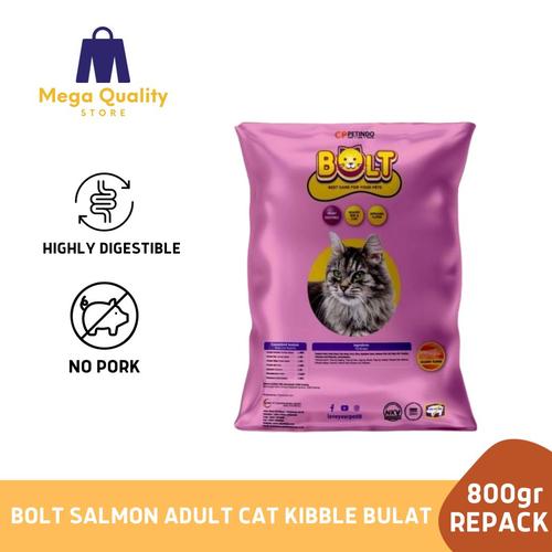 Jual Bolt Salmon Adult Cat Food Kibble Bulat Repack 800gr - Kota Bekasi ...