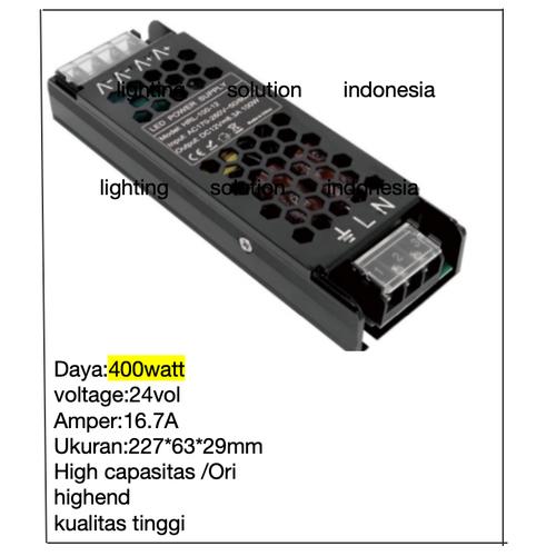 Jual trafo ballast travo 400watt led strip 24v 16.7a highend ...