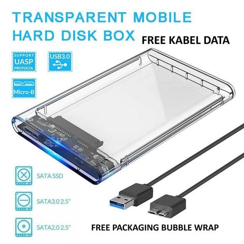 Jual Casing Hardisk External HDD SSD External Case Transparan 2.5" USB 3.0 - TRANSPARANT 2.5 ...