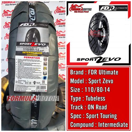 Jual 110/80-14 FDR Sport Zevo Ultimate Tubeless - Ban Motor Matic Ring 14 - Tanpa Pentil - Kota ...