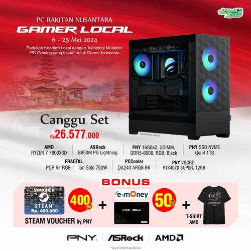 Promo PC RAKITAN NUSANTARA GAMER LOCAL ASrock B650M PG Lightning | Ryzen 7800X3D | RTX 4070 ...
