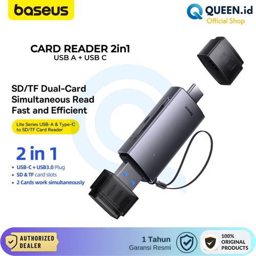 Jual Baseus Card Reader USB 3.0 TYPE C To SD TF High speed 2in1 OTG ...
