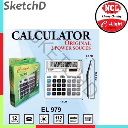 Jual Kalkulator sedang 12 digit Elight EL 979 E-light Calculator e ...