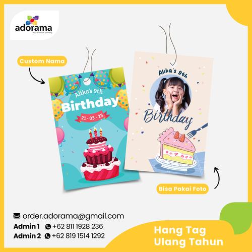 Jual Cetak Hang Ulang tahun/ Tag Label Harga Custom 1 sisi - Motif 1 ...