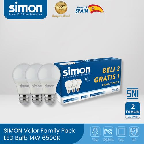 Jual SIMON Valor Family Pack LED Bulb 14 Watt 6500K / LED BELI 2 GRATIS ...