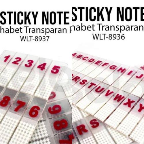Jual TRANSPARENT ALPHABET NUMBER INDEX BOK MARK STICKY NOTE STIKER LABEL PENANDA HALAMAN HURUF ...