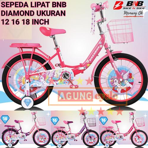 Jual SEPEDA LIPAT BNB FIESTA MINI ANAK PEREMPUAN KERANJANG BONCENGAN - DIAMOND PK RD, 16 ...