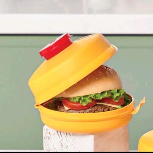 Jual burger keeper tupperware tempat bawa bekal burger anak sekolah ...
