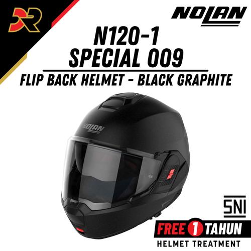 Jual NOLAN N120-1 009 SPECIAL BLACK GRAPHITE N-COM HELM MODULAR FLIP ...