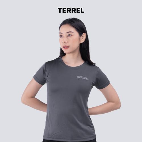Promo Terrel sportswear basic tee grey women jersey baju dry fit lari gym yoga kaos olahraga ...