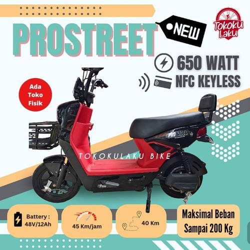 Jual SEPEDA LISTRIK 650 WATT PROSTREET 1 JOK NFC KEYLESS ELECTRIC BIKE ...