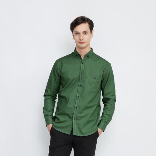 Jual Kemeja Polos Warna Hijau Army Baju Polos Pria Ijo Army Baju Kerja ...