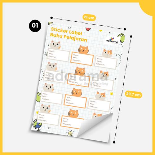 Jual Cetak Sticker Label Nama Matapelajaran (Mapel) - Motif 1, Chromo ...