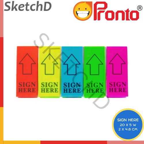 Jual Memo Tempel Plastik Sign here Pronto Sticky Notes 20 x 48 mm 5 ...