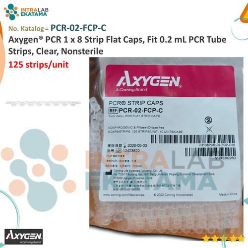 Jual PCR 1 x 8 Strip Flat Caps, Fit 0.2 mL PCR Tube Strips, Clear, Nonsterile, 125strip/pack ...