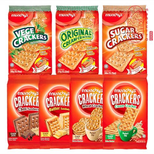 Jual Munchy's Biskuit Cream Crackers Sugar Crackers Wheat Crackers ...