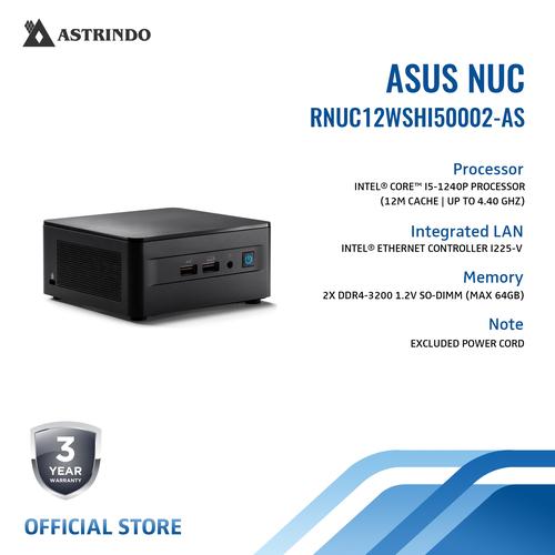 Promo Asus NUC 12WSHi5 Intel Core i5-1240P Gen 12 DDR4-3200 12 Pro Kit Mini PC - Barebone Cicil ...