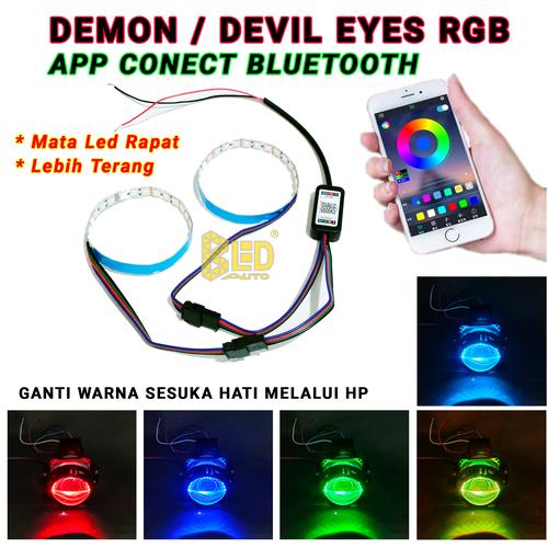 Jual Lampu Demon Devil Eyes RGB Bluetooth 360 Koneksi HP Alis Biled ...